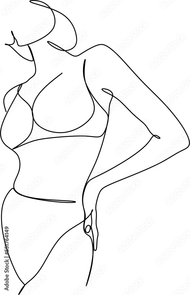 Female Body Line Drawing Female Figure Creative Modern Abstract Line