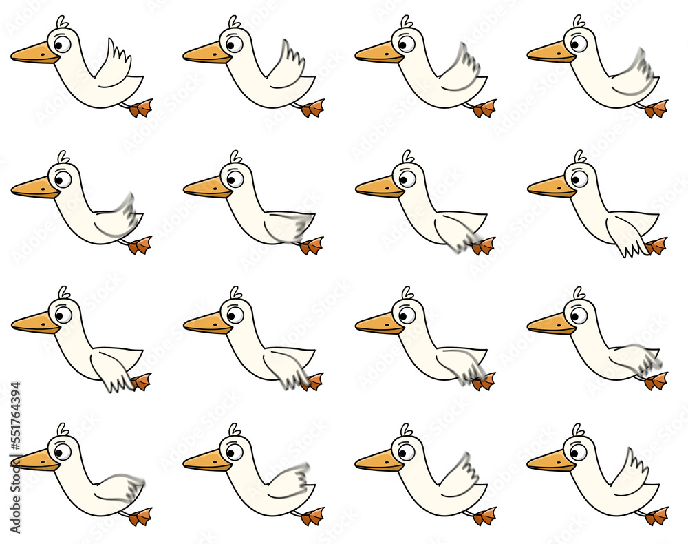 2D Duck bird flying animation sprite-sheet in PNG. Stock Photo | Adobe ...