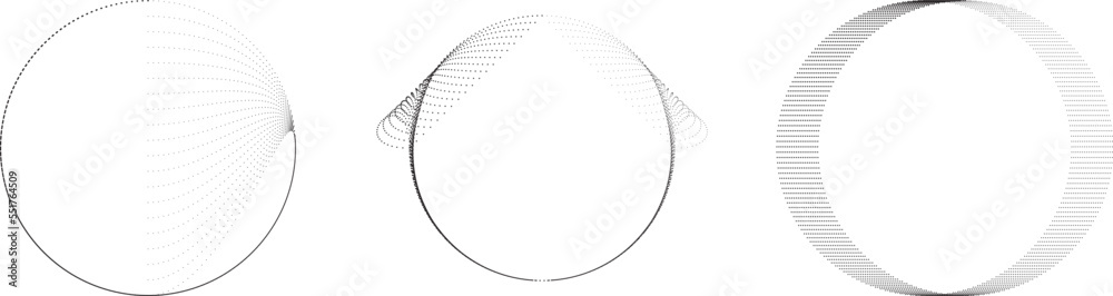 Abstract oval Lines Background with geometric circles . Vector rotating ...