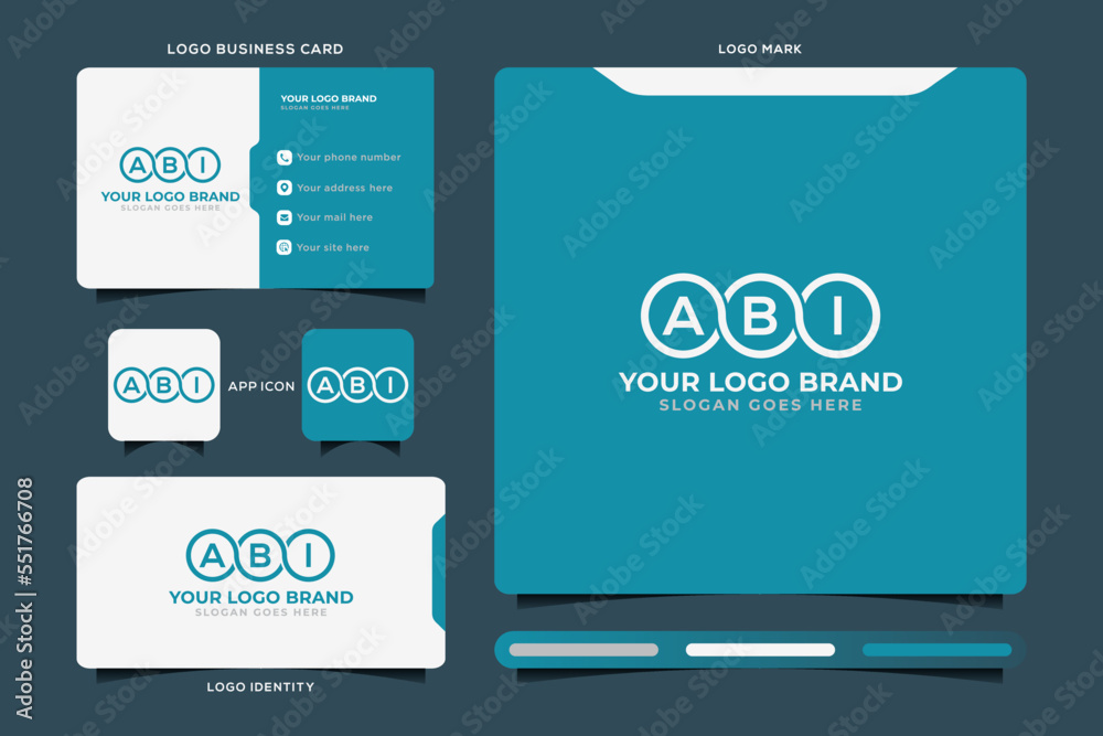 ABI initial monogram logo vector, ABI circle shape logo template ...