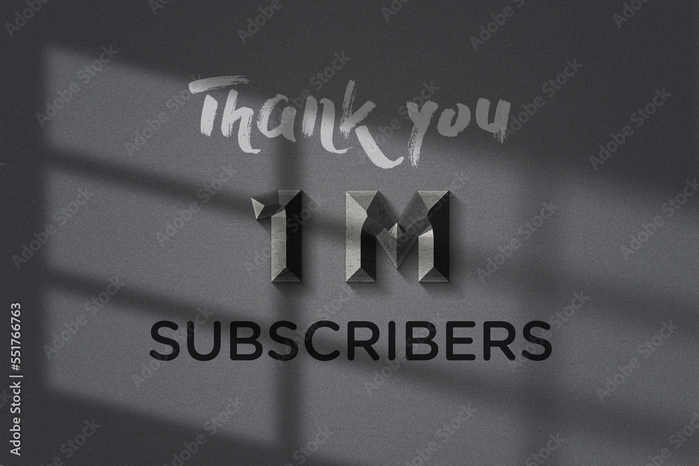 1 Millionillion subscribers celebration greeting banner with Elegant ...