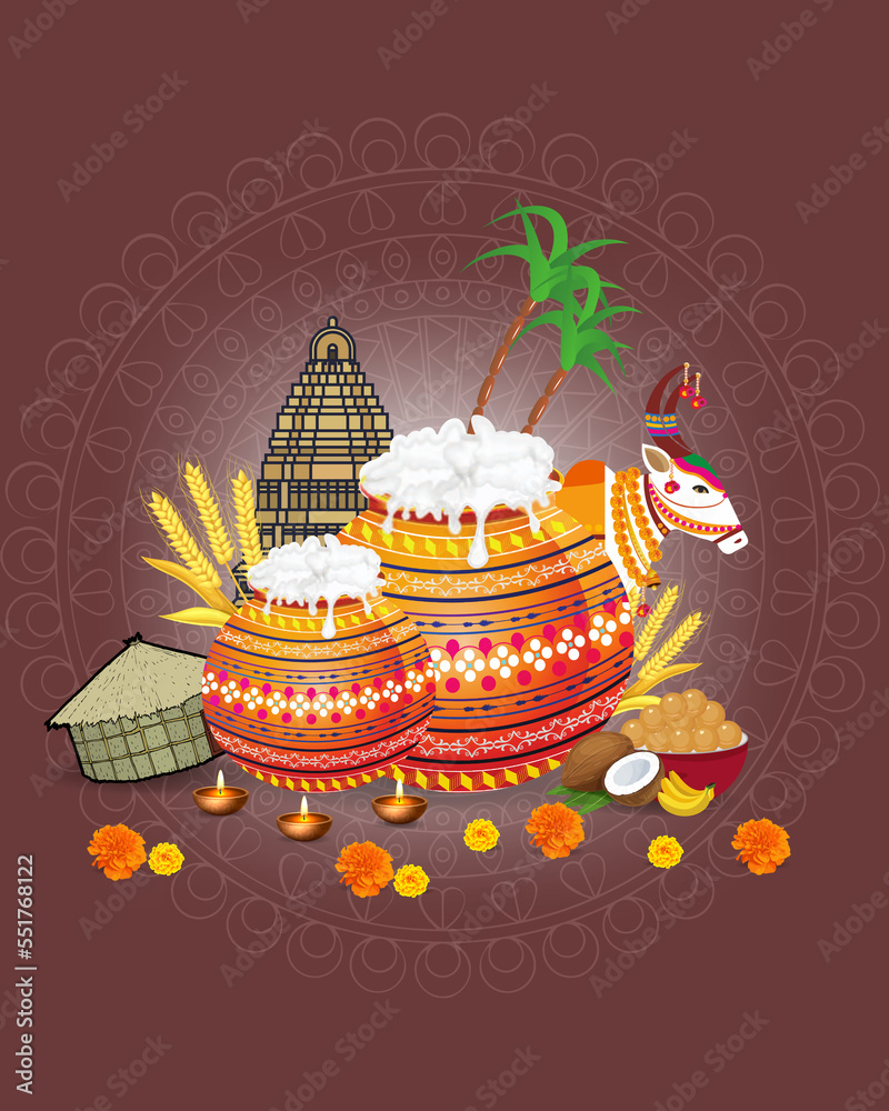 South Indian harvesting festival, Happy Pongal celebrations greetings ...
