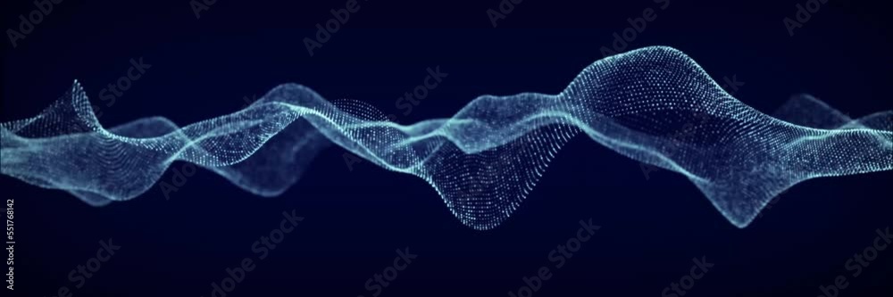 3D digital dynamic wave. Flow digital structure. Secure cybersecurity ...