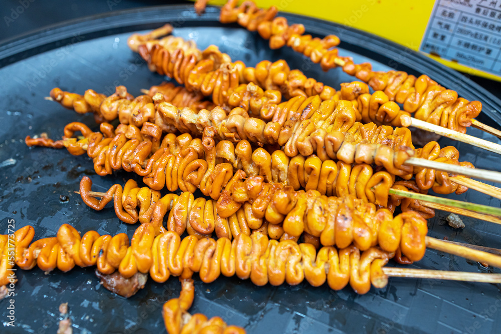 Popular Filipino street food chicken intestines Isaw Stock Photo ...