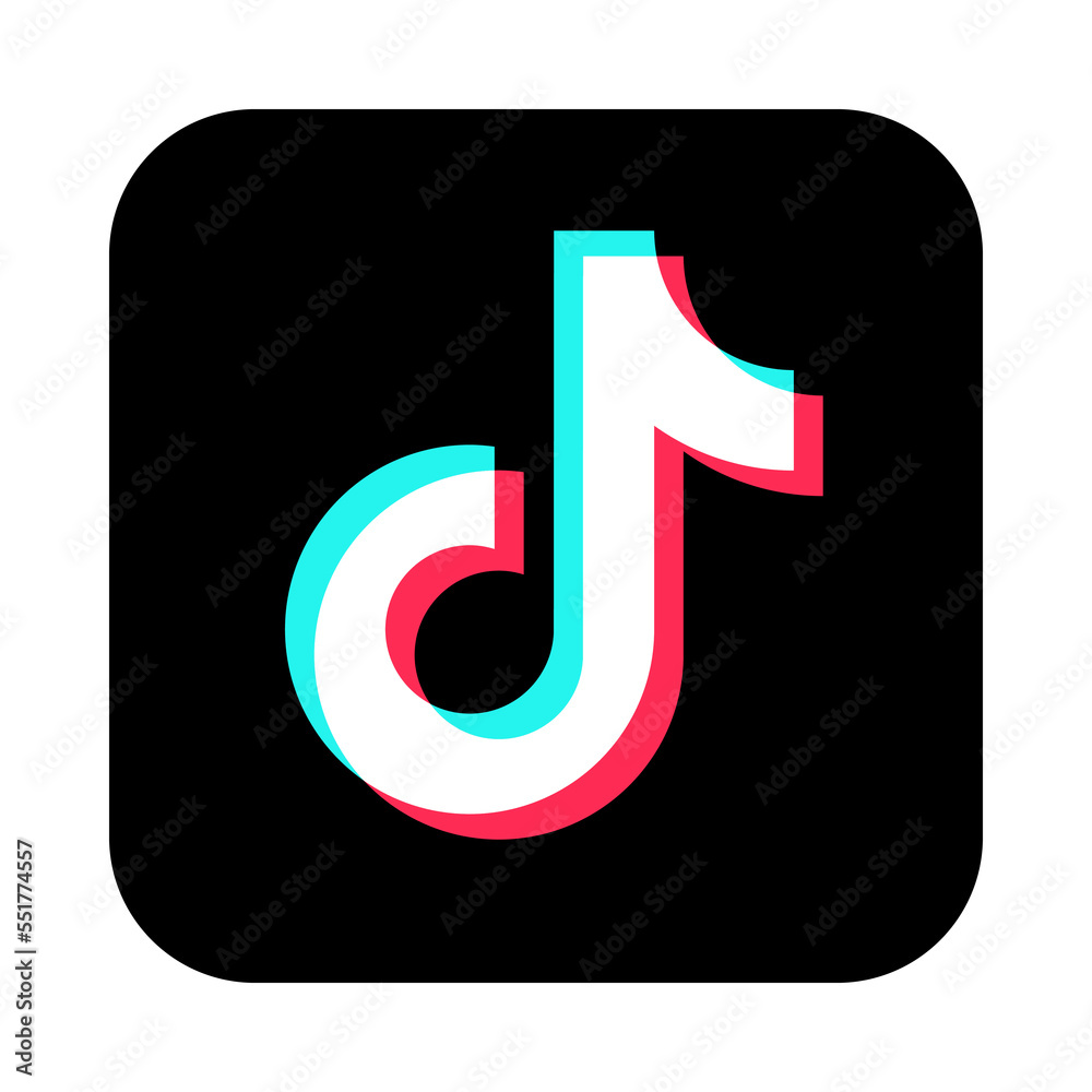 TikTok social media app icon. Square with rounded corners vector ...