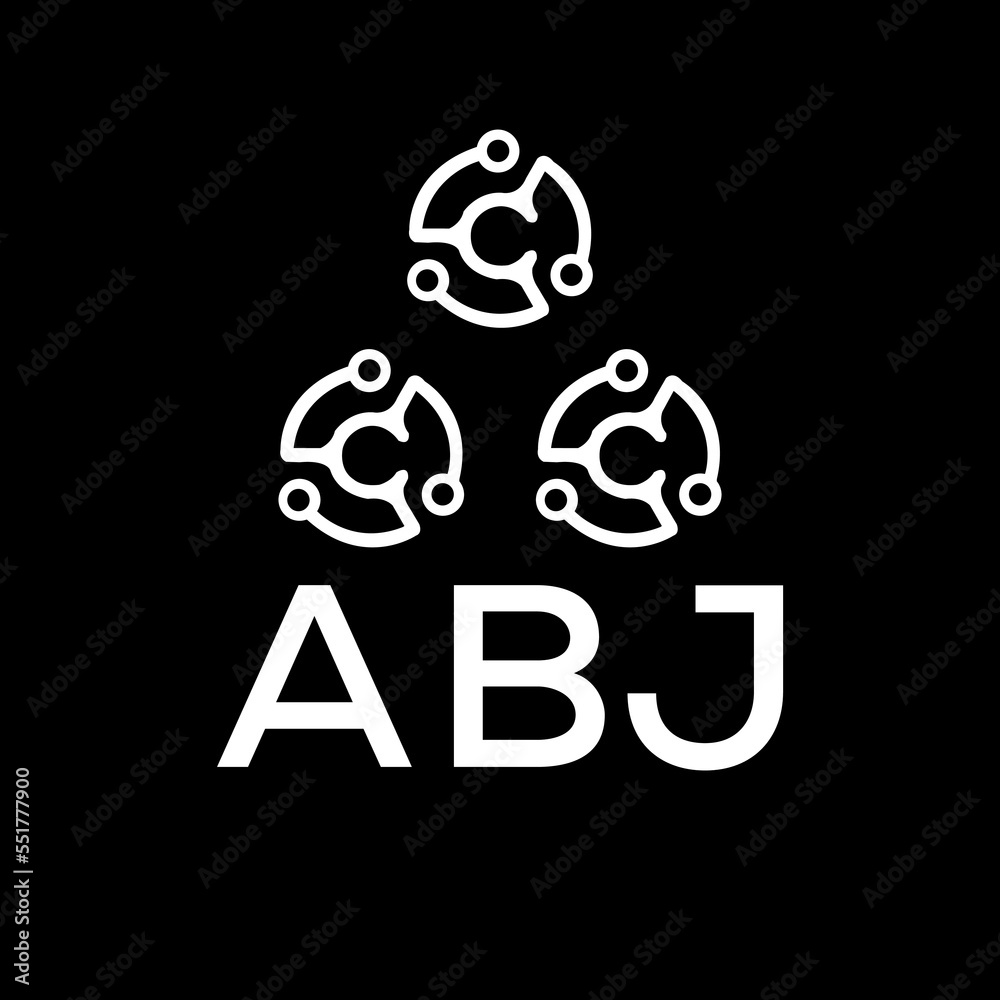 ABJ letter logo. ABJ best black background vector image. ABJ Monogram ...