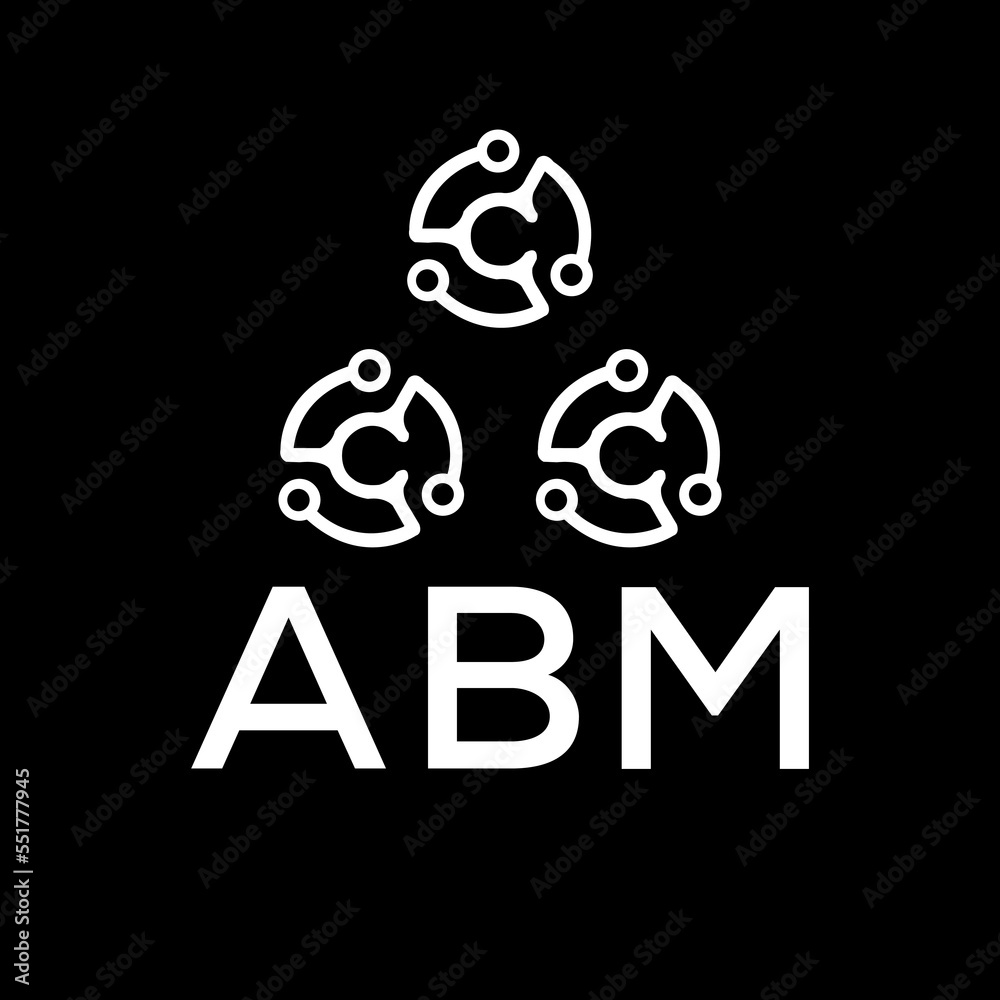 ABM letter logo. ABM best black background vector image. ABM Monogram ...