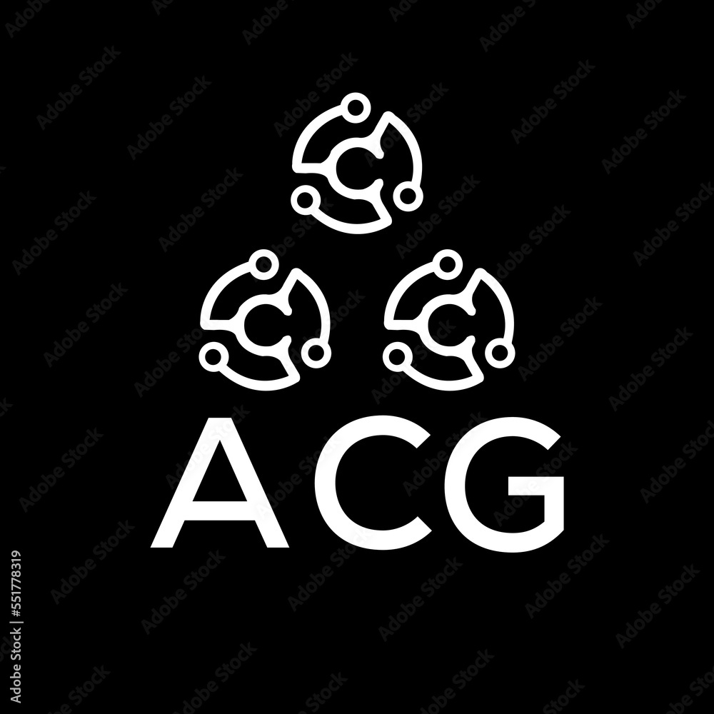ACG letter logo. ACG best black background vector image. ACG Monogram ...