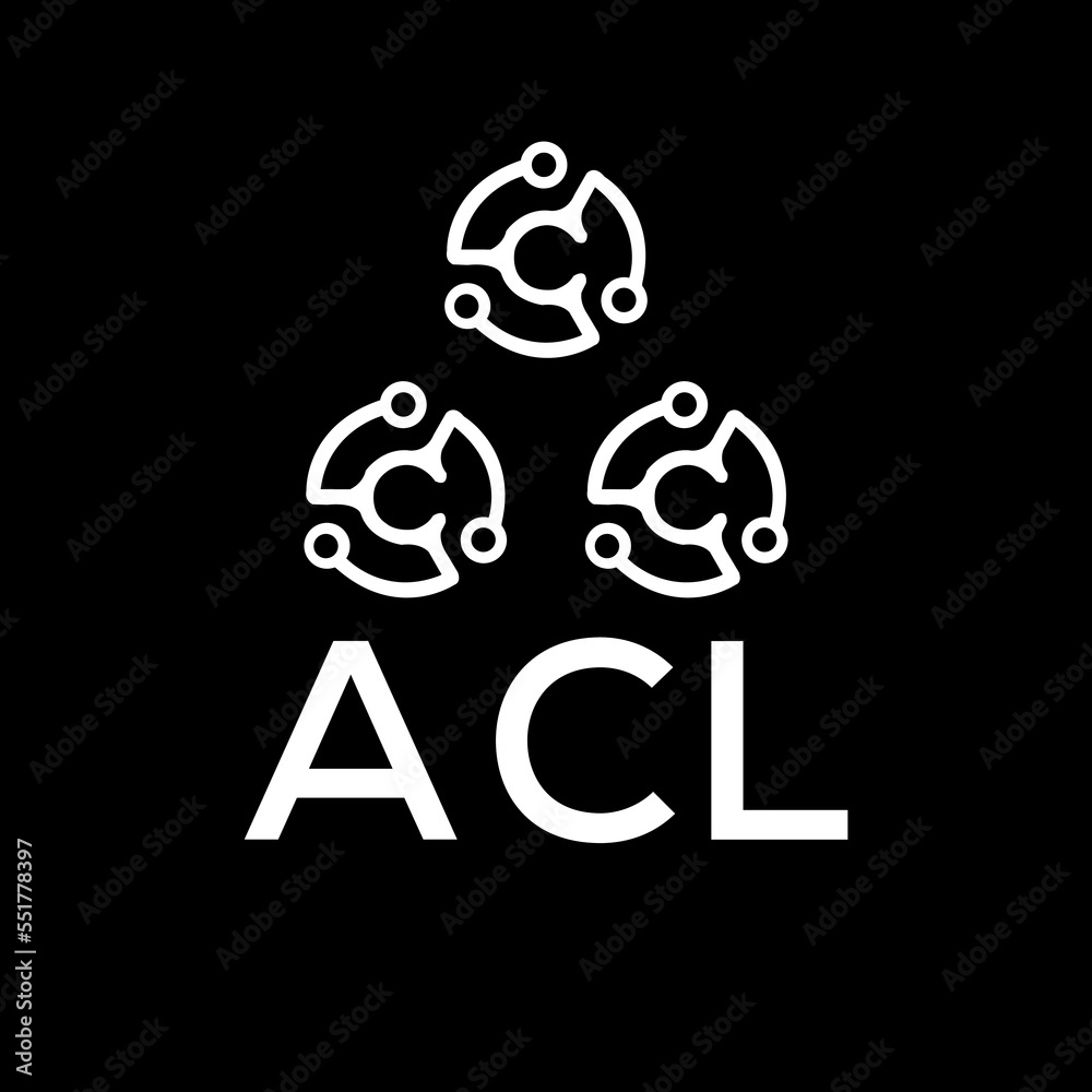ACL letter logo. ACL best black background vector image. ACL Monogram ...