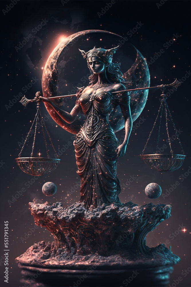 Lady justice statue digitally manipulated surrealism ancient magical ...