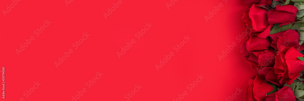Red background with red roses Stock Photo | Adobe Stock