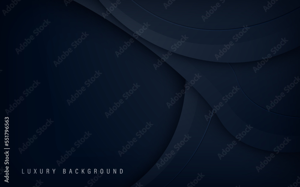 Dark Abstract Papercut Circle Dimension Layers With Golden Line Background Eps10 Vector Stock