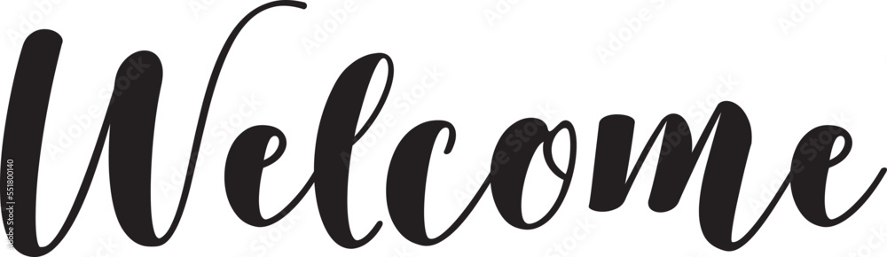 Welcome handwritten vector text. Handwritten modern calligraphy ...