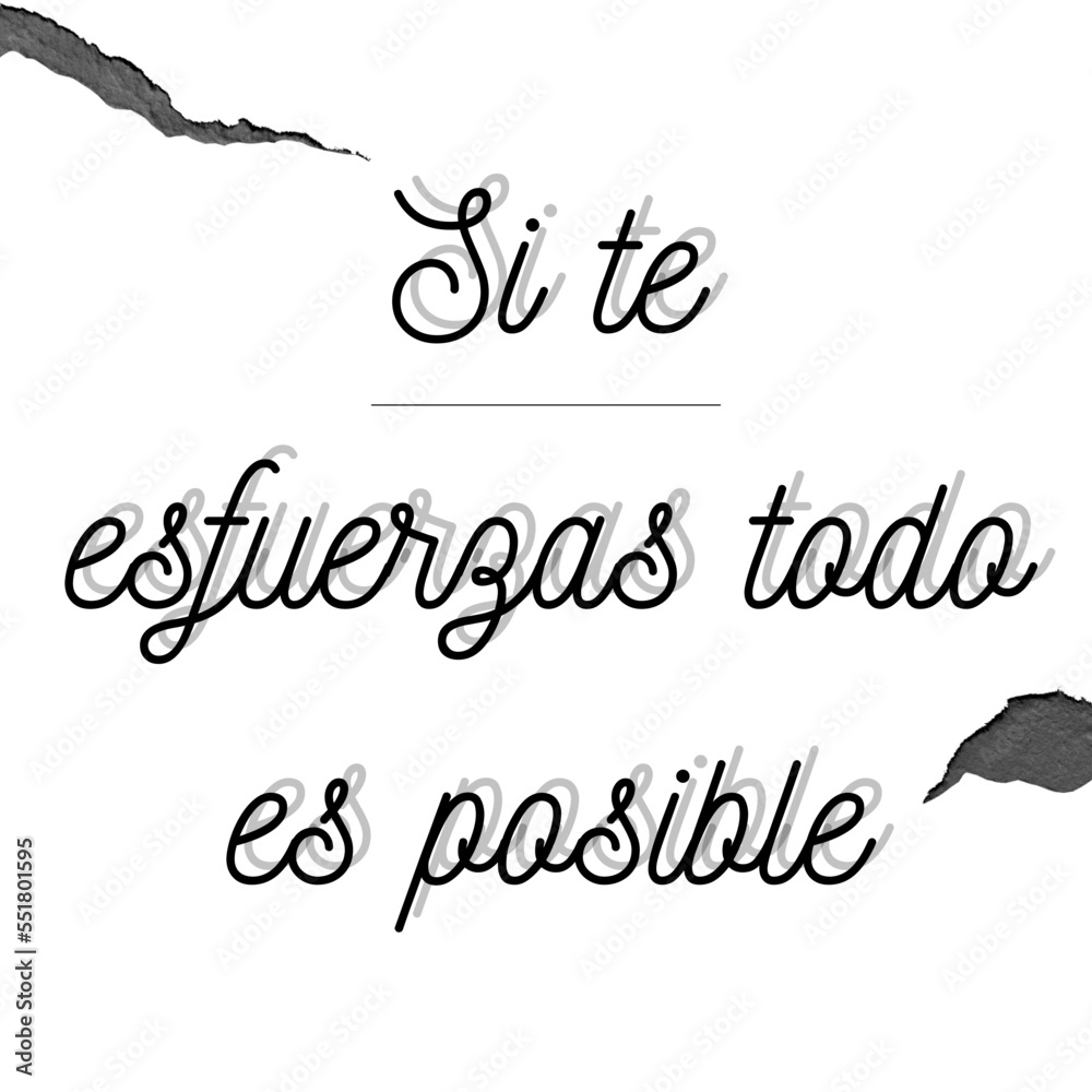 Si te esfuerzas todo es posible. Vector ilustración. Mensaje motivador ...