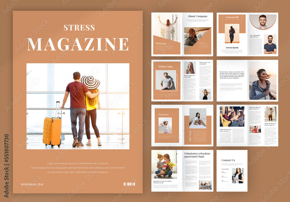 Stress Magazine Layout Stock Template | Adobe Stock