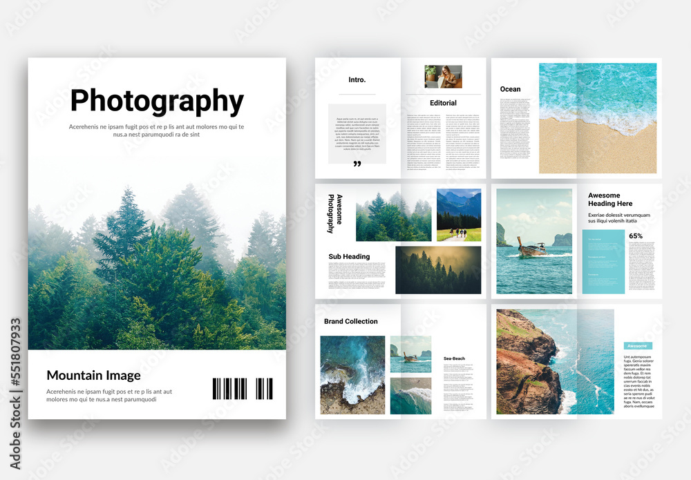 Clean Magazine Layout Stock Template | Adobe Stock