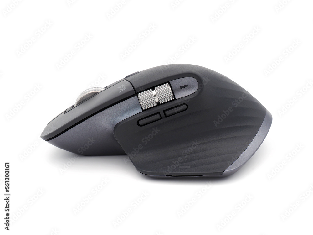ROME, ITALY - DECEMBER 6, 2022. Logitech MX Master 3 mouse isolated on ...