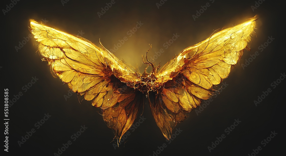 Angelic demonic glowing wings of an angel or demon. Stock Illustration ...