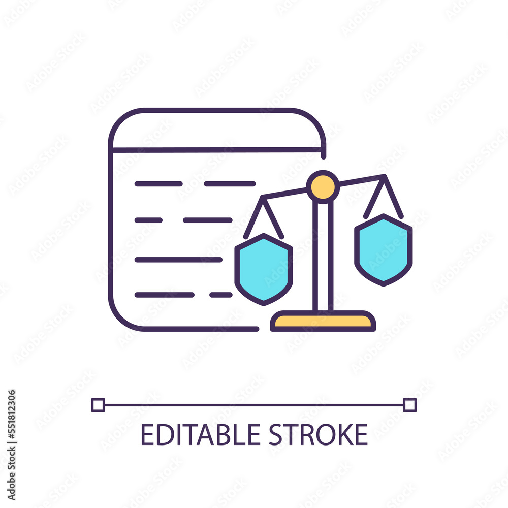 Measurement bias RGB color icon. Search for evidence. One-sided ...
