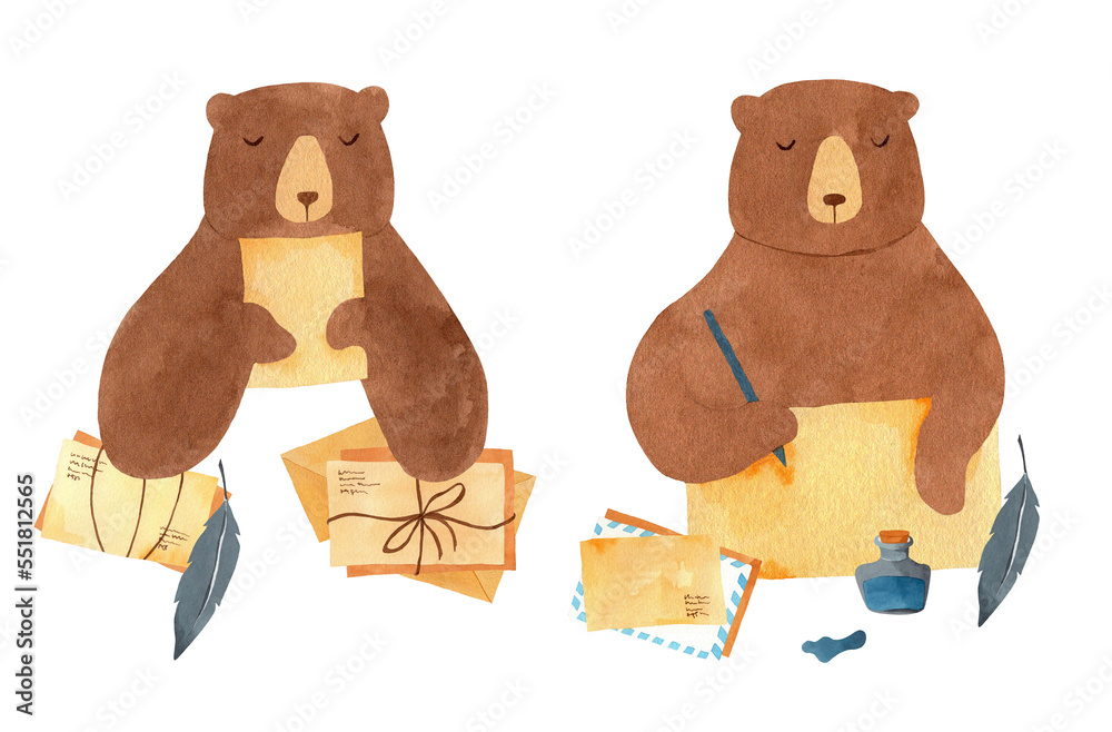 Mail Post - Postage set of mailing, sending letters, email, post office ...