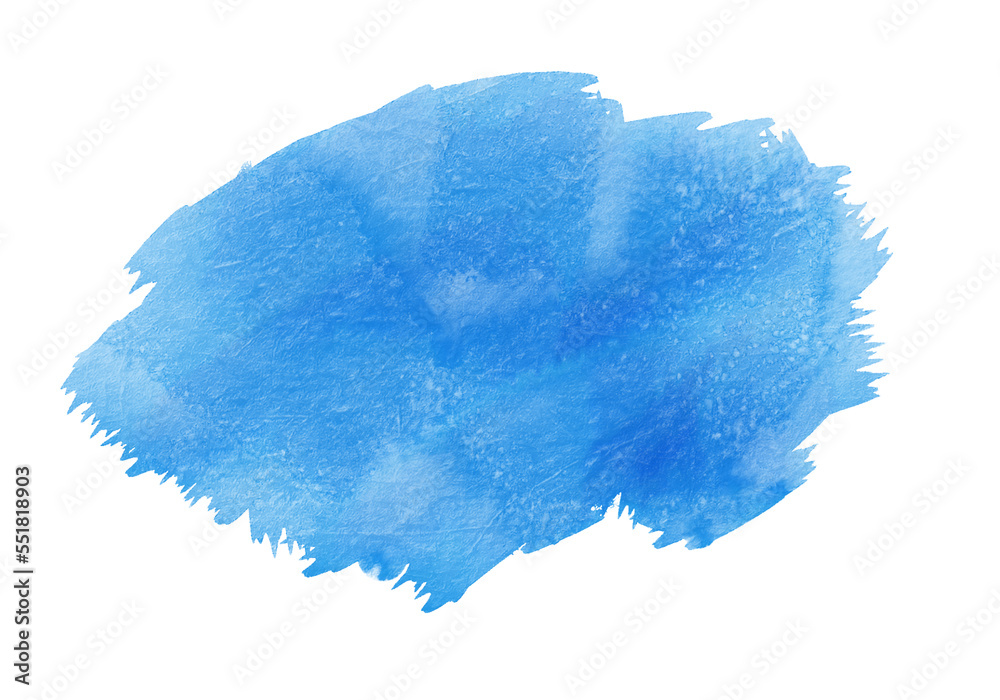 Blue watercolor stain on a transparent background. Colorful watercolor ...