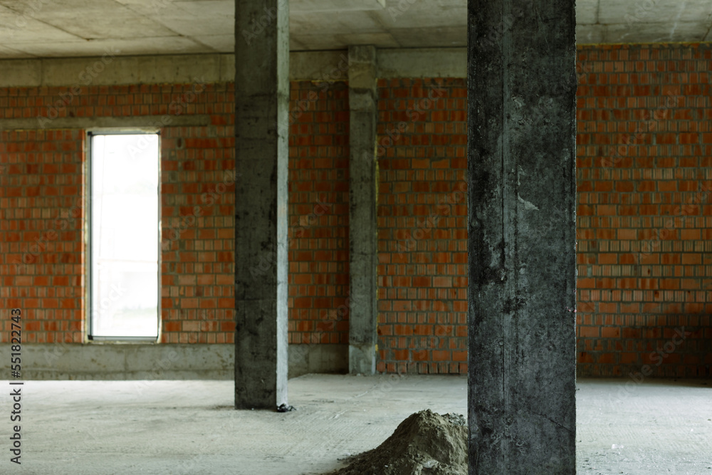 Floor slabs in the construction of the house. The foundation of a multi ...