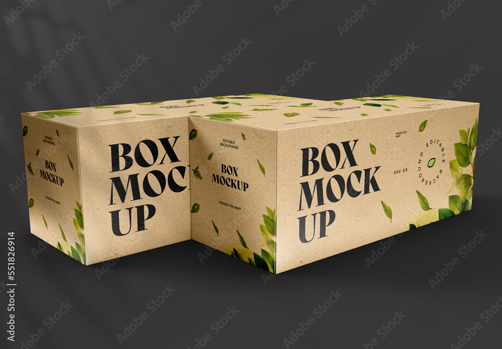 Box Mockup with Paper Texture Stock Template | Adobe Stock