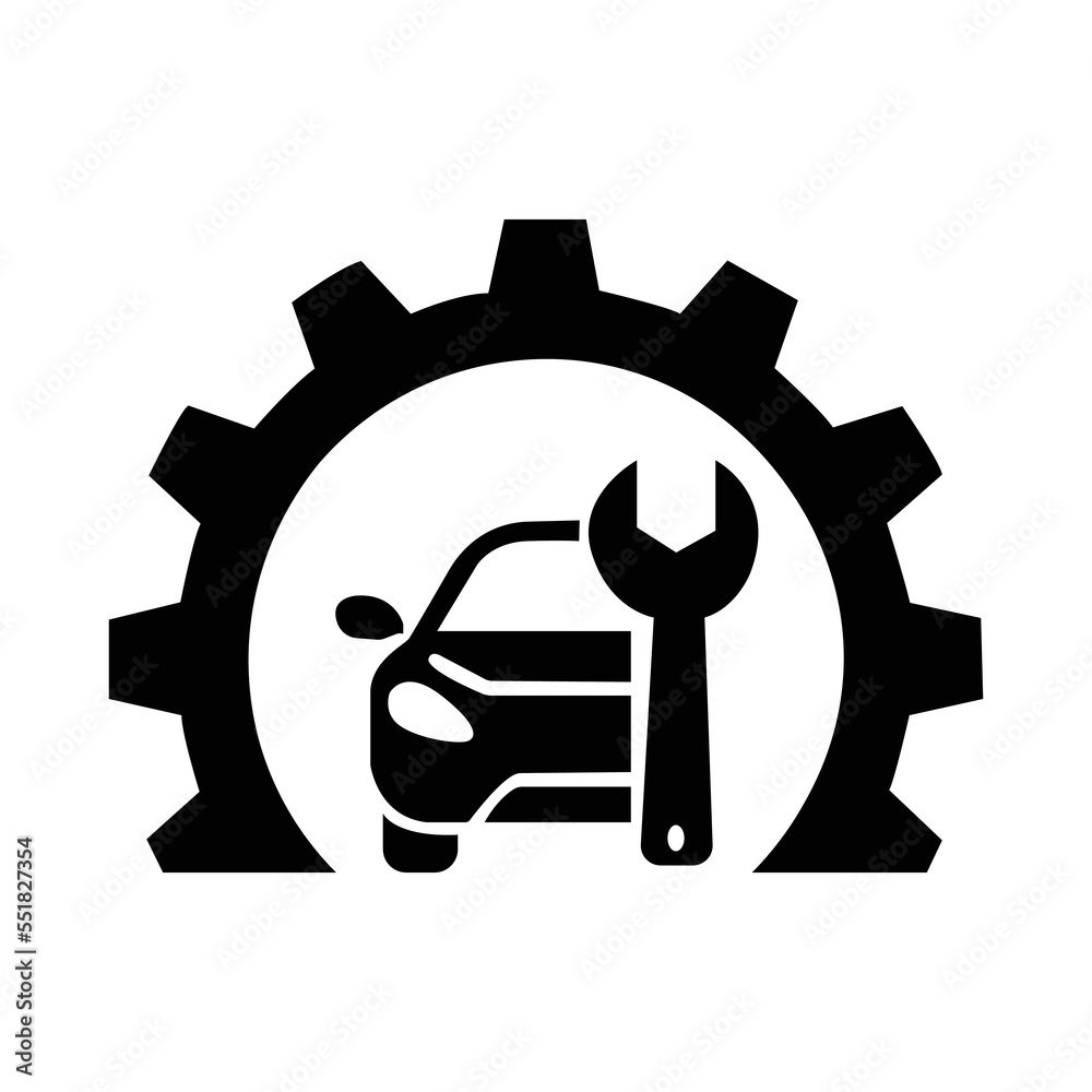 Car repair gear outline icon in flat style. Elements of car repair ...