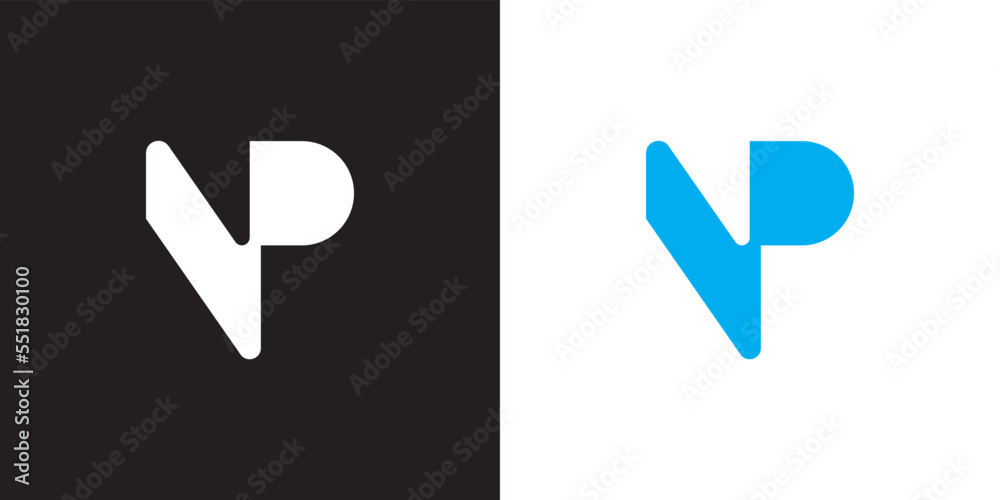 Minimal VP logo. Icon of a PV letter on a luxury background. Logo idea ...