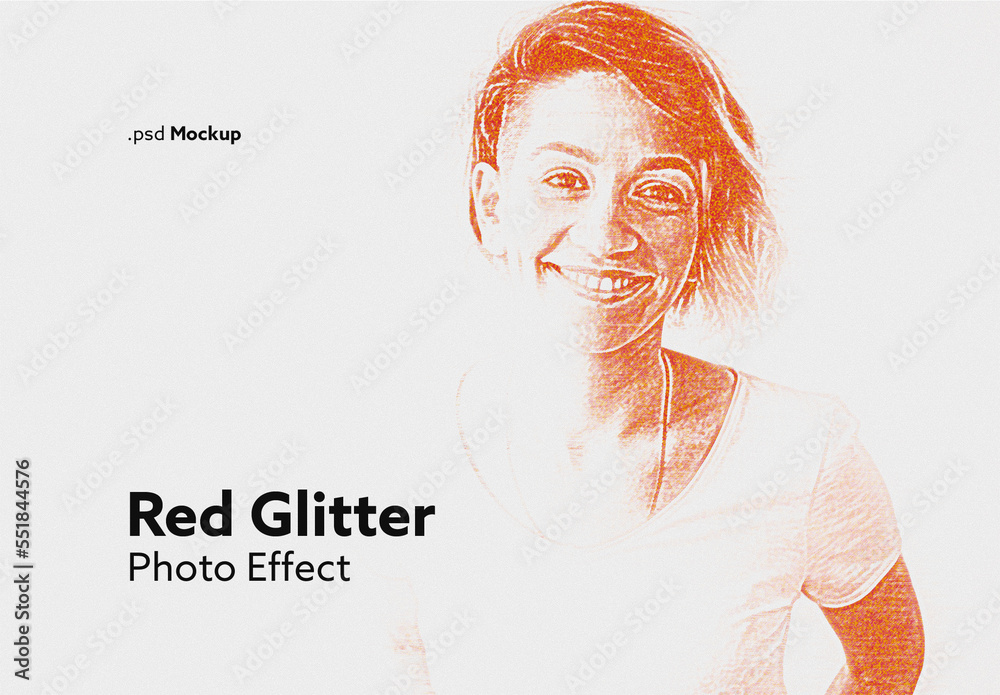Red Glitter Photo Effect Stock Template | Adobe Stock