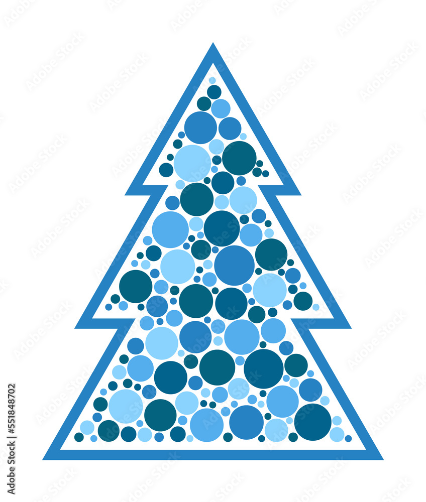 Pine tree symbol made of circles, PNG isolated on transparent ...