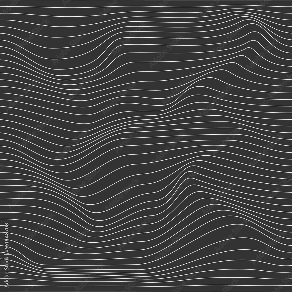 Relief black and white background with optical illusion of distortion ...