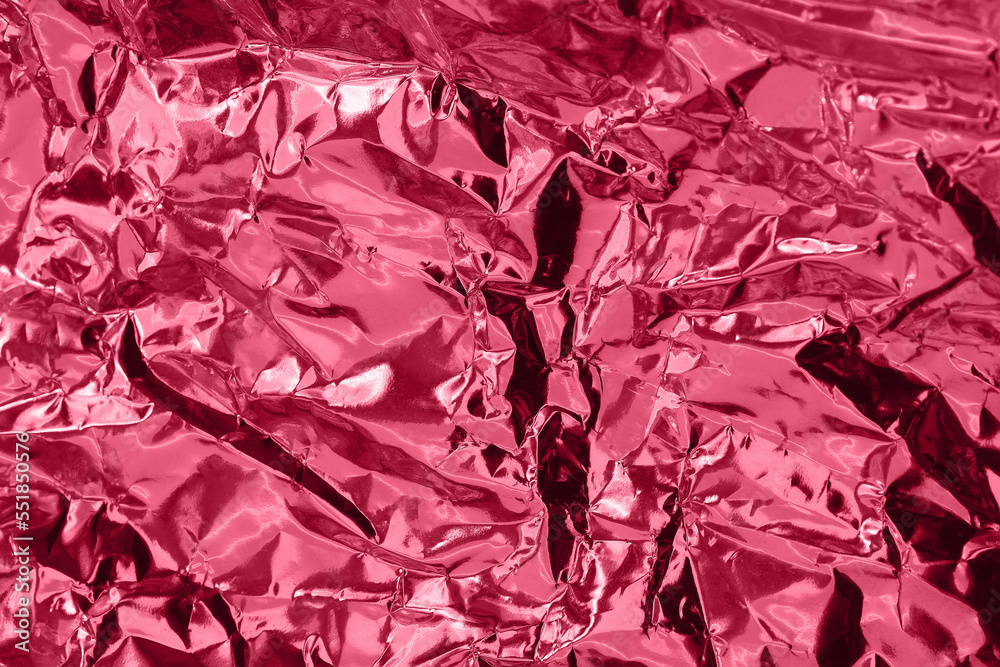 Crumpled foil colorful backdrop. Abstract background. Color of the year ...