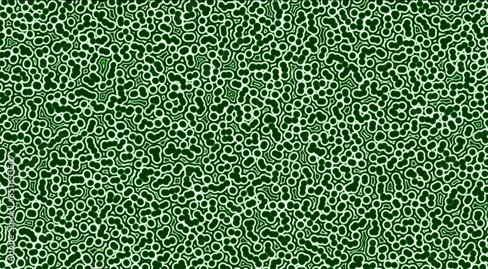 green circular cell wall membranes and microbes on abstract background ...