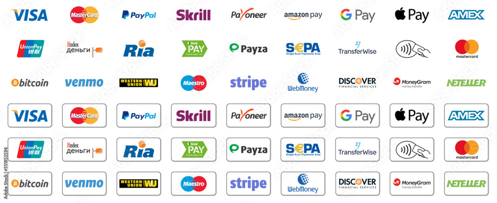 Kiev, Ukraine - December 06, 2022: Popular payment methods systems ...