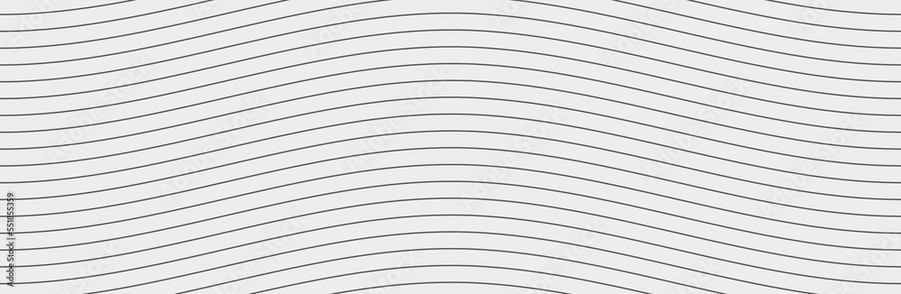 Curved wave lines pattern on white background. Wave striped lines ...