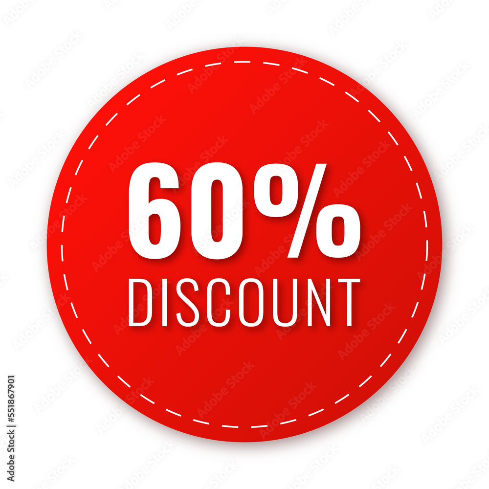 Sale, price tag or label 60 % isolated on transparent background ...