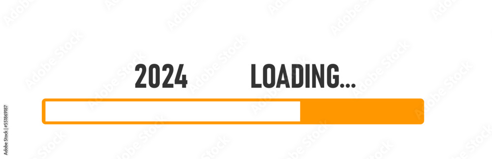 Loading bar for 2024 goal planning business concept, vector ...
