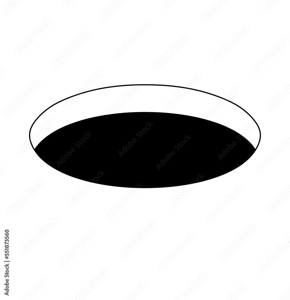 Vector isolated simple minimal horizontal oval black hole colorless ...