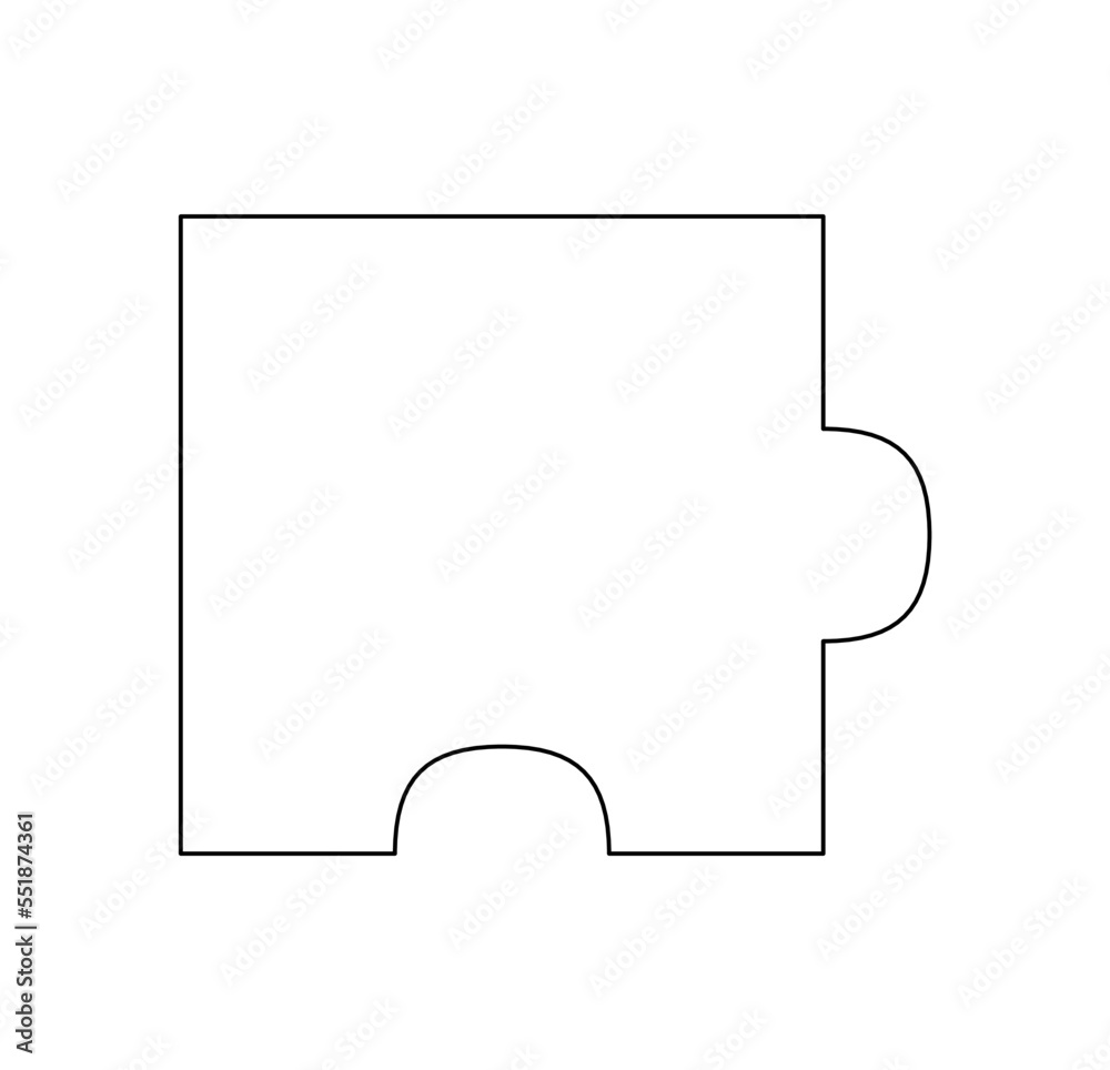 Vector isolated one simple minimal puzzle mosaic element colorless ...