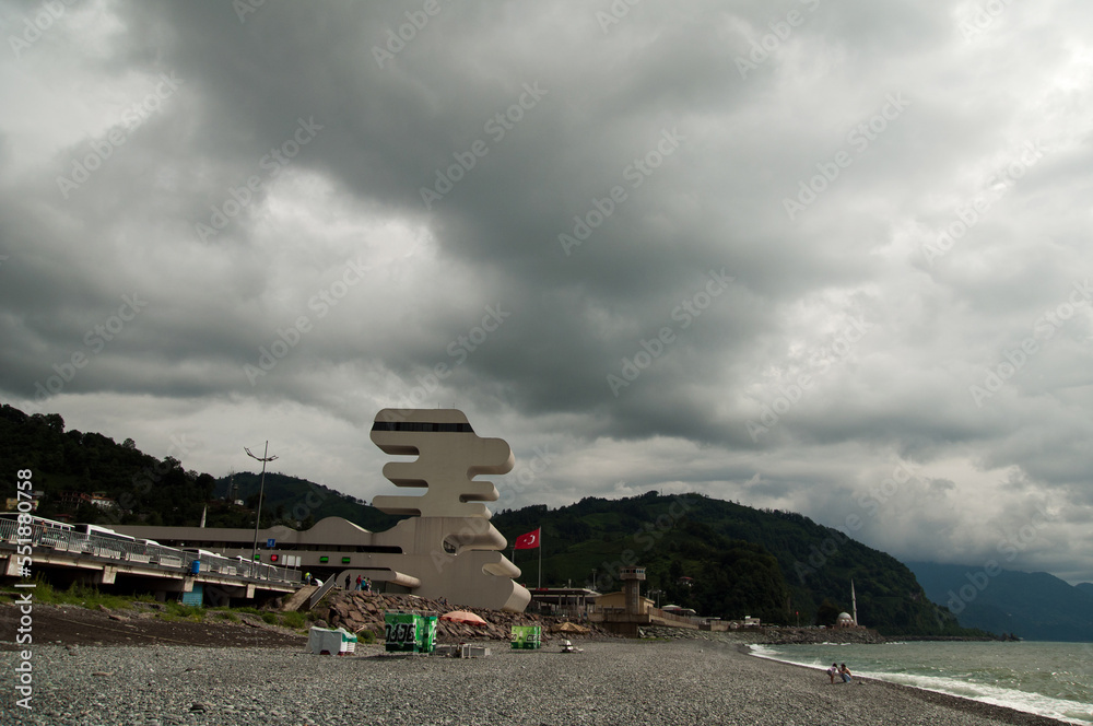 Georgia Turkey border crossing check point moderm building, Sarpi ...