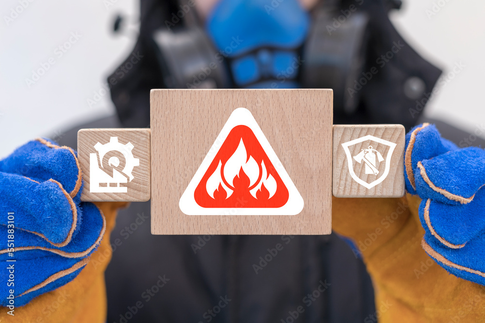 Concept of Modern Fire Protection Technology. Industry Smart Automation ...