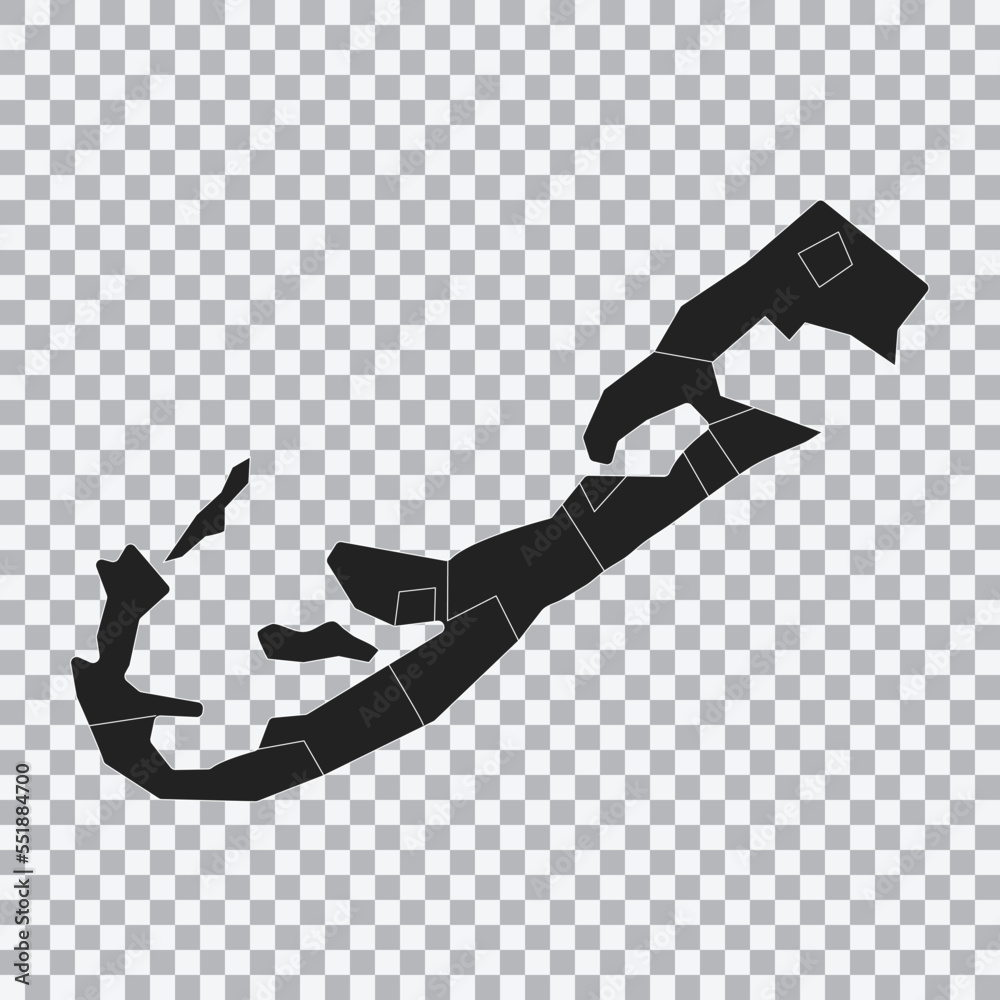 Political map of the Bermuda isolated on transparent background. High ...