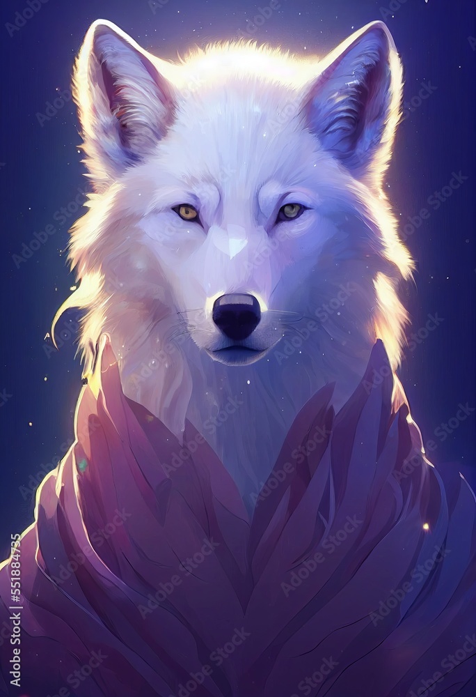 Funny adorable portrait headshot of cute arctic wolf. North American ...