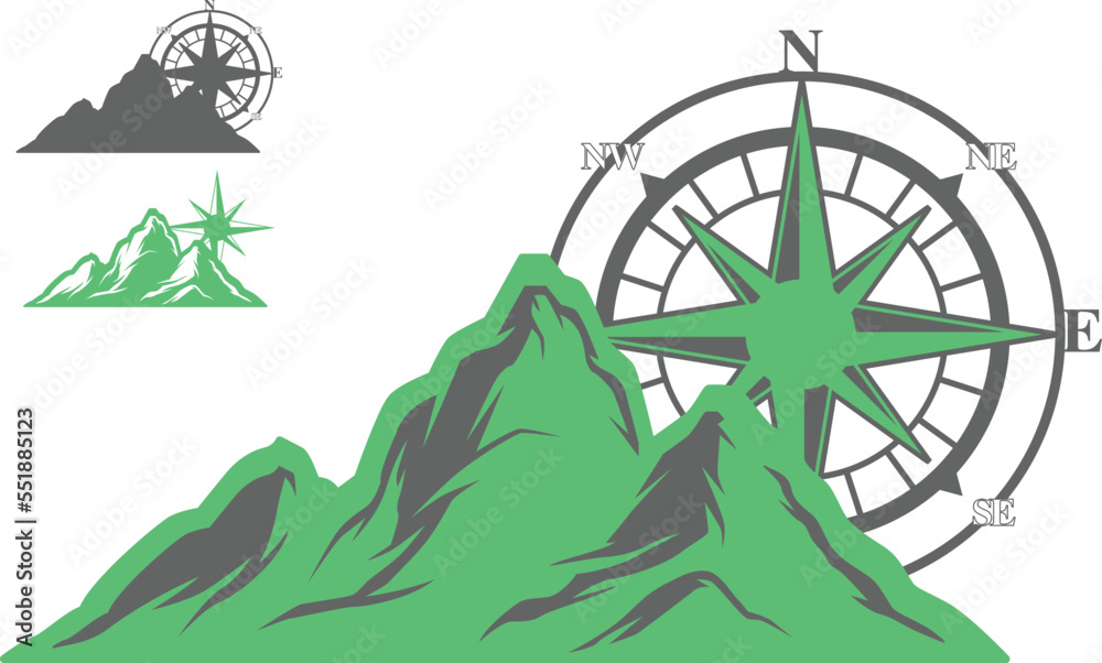 Mountain Compass ,Laser cut file Stock Vector | Adobe Stock
