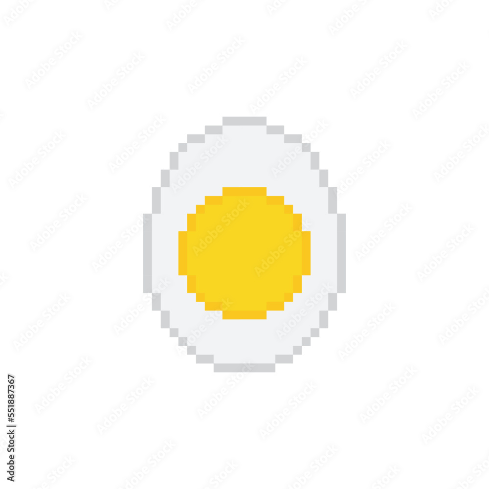 pixel egg icon. Vector pixel art fried eggs 8 bit logo for game Stock ...