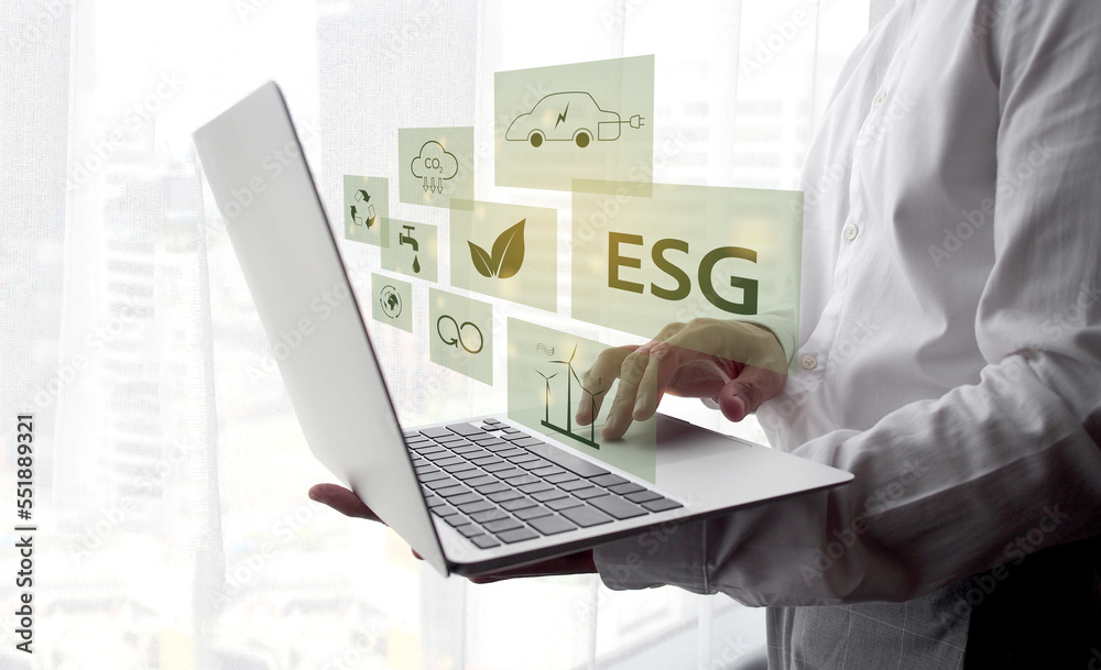 ESG,Net zero emission, Clean technology, Renewable energy concept ...