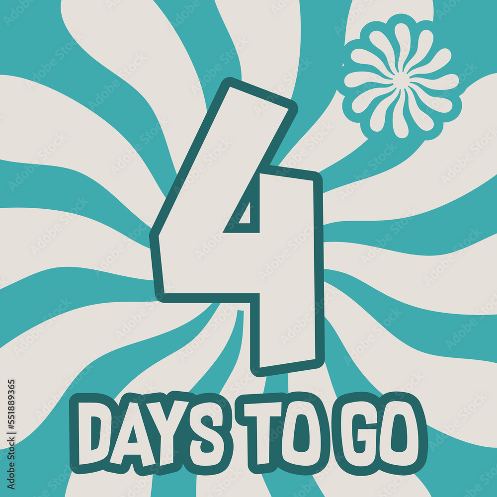 retro styled illustration of counting the days for a poster or ...