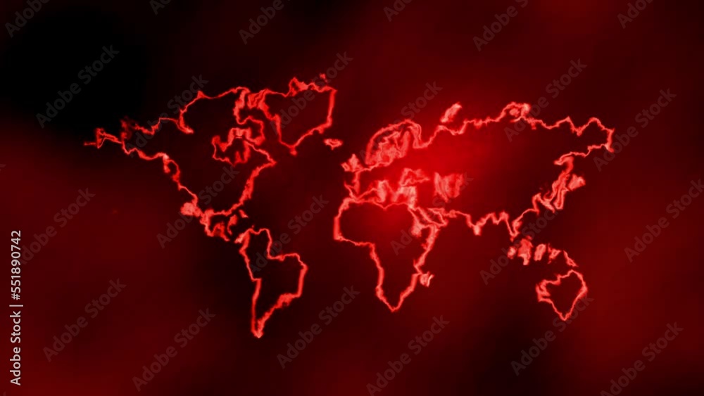 Map of the world burning in fire concept Stock Video | Adobe Stock