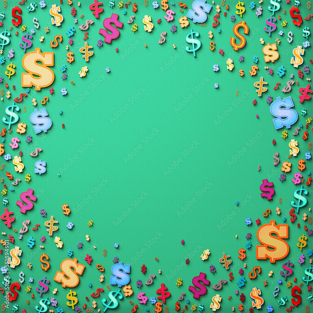 Colored dollar sign frame. Money background. Dollar Sign abstract ...